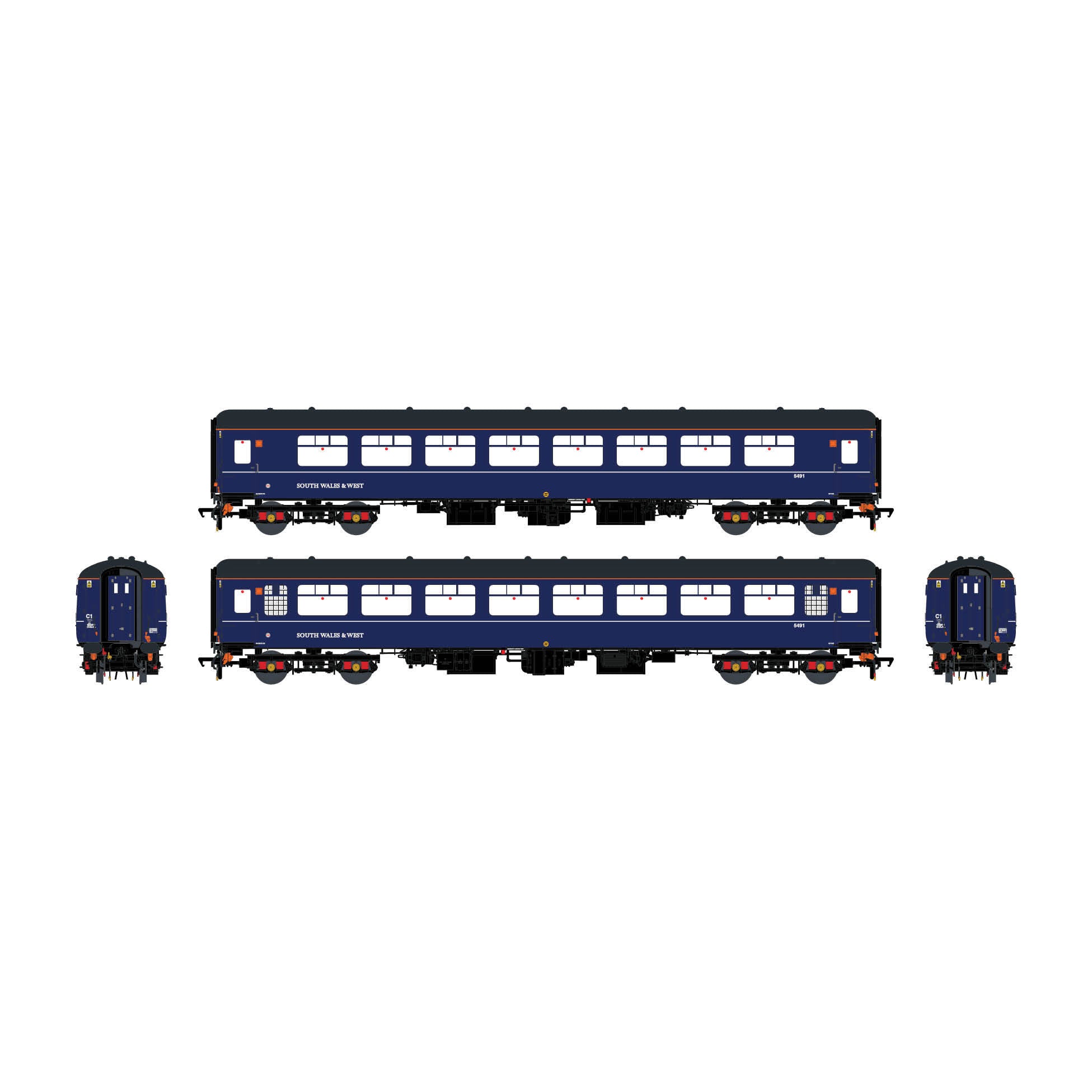 BR Mk.2b TSO 5491 South Wales & West blue – Accurascale