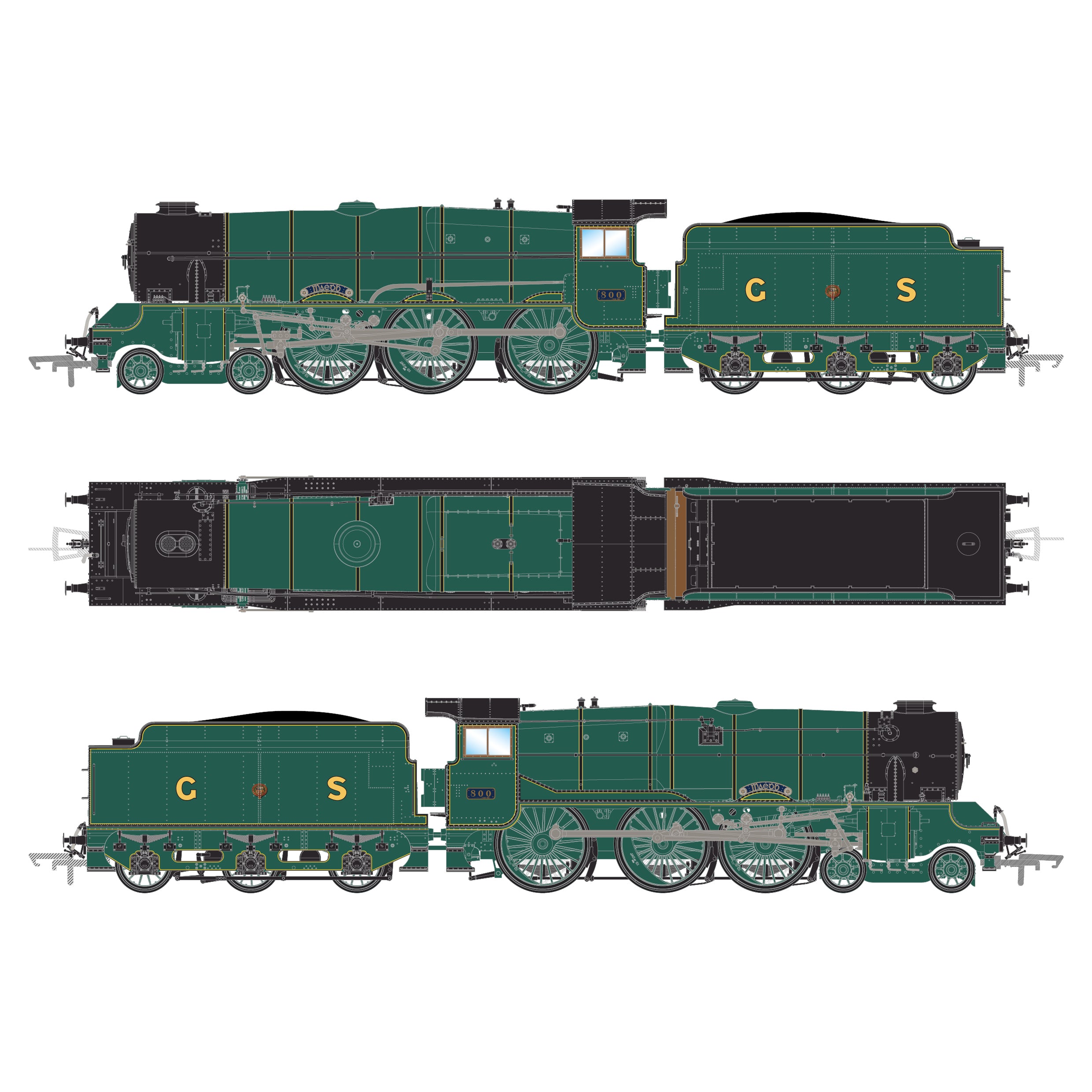 GSR800 - 800 Maedb - GSR Groen - DCC Geluid – Accurascale