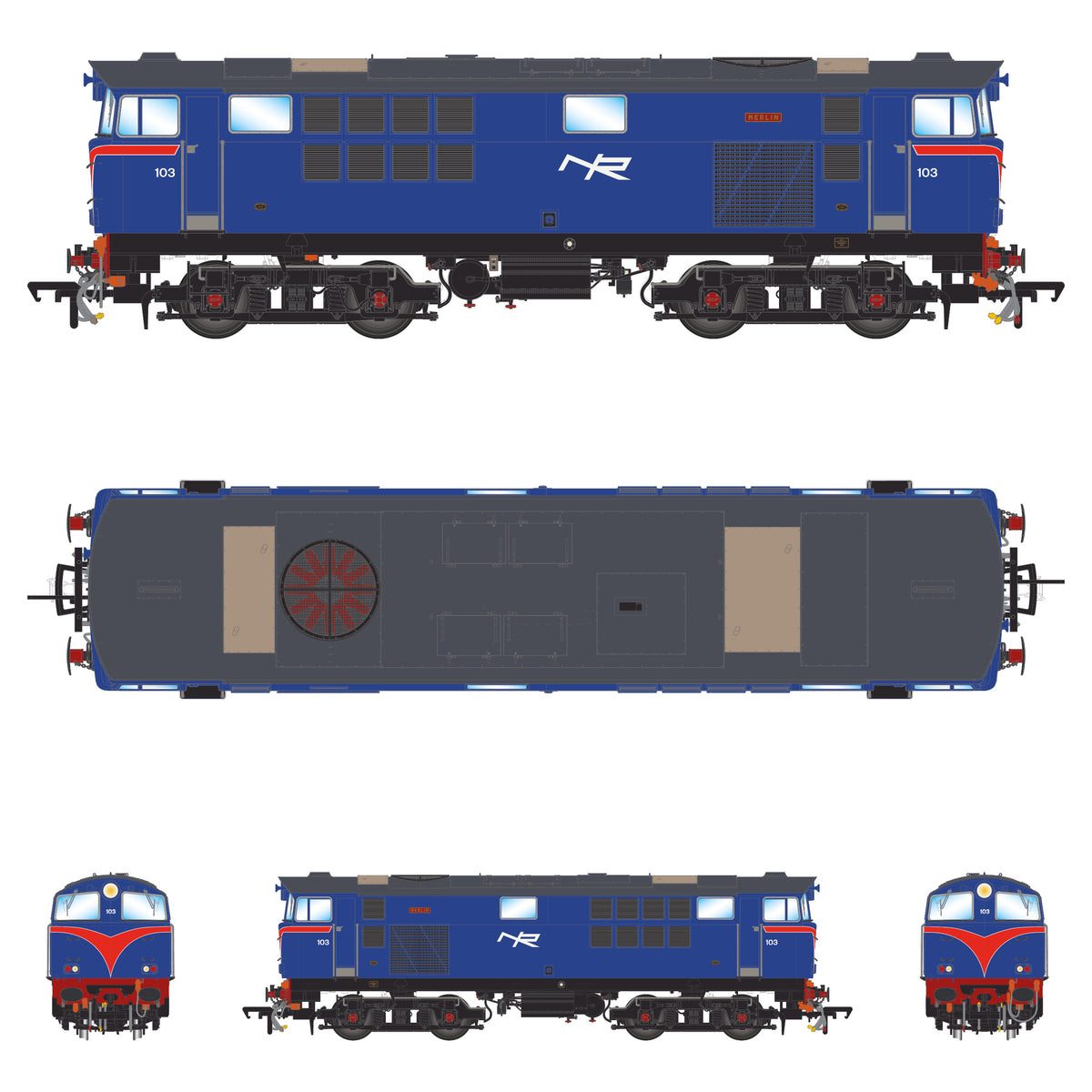 103 'Merlin' NIR Blue, with Red Arc - DCC Sound — Accurascale