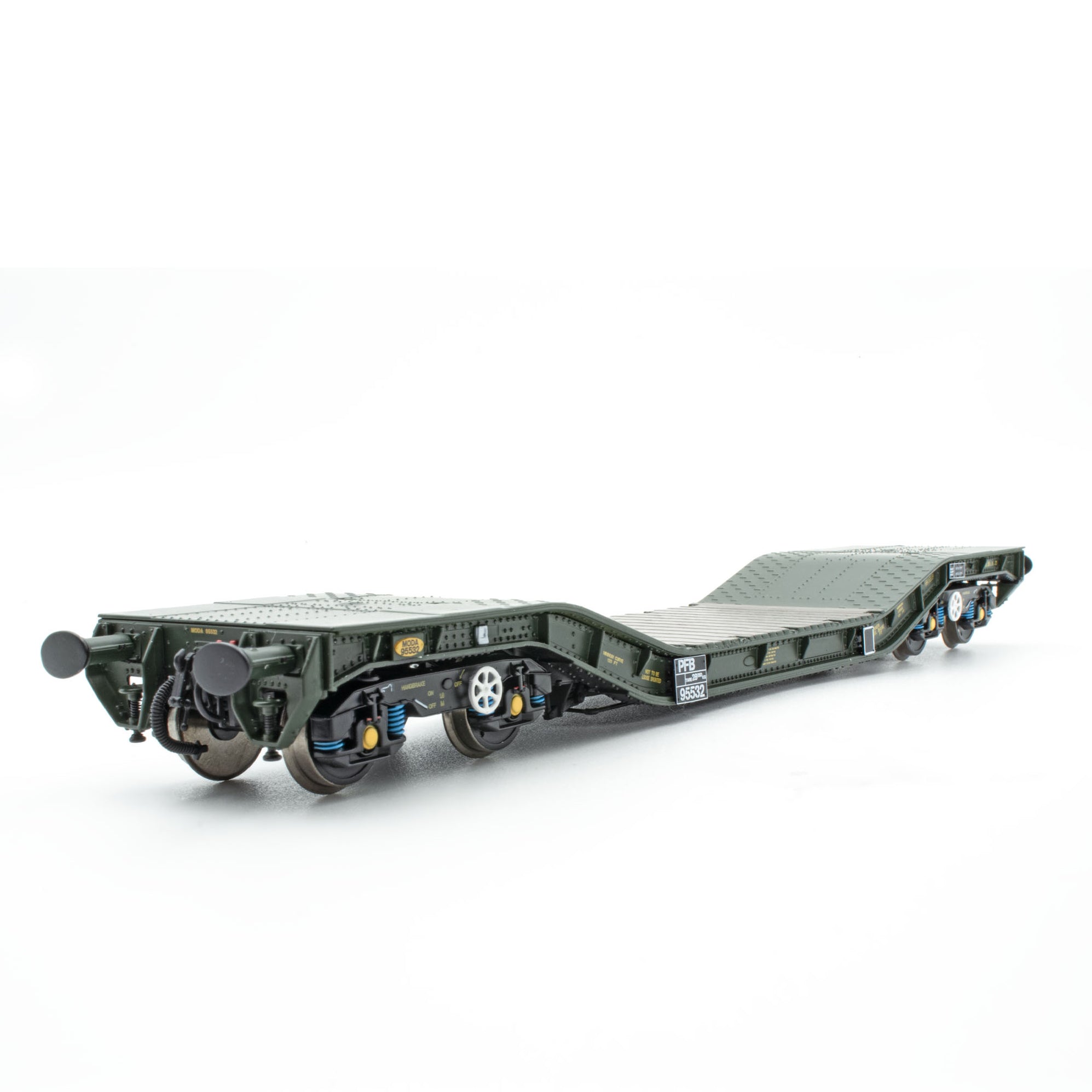 50t PFB 'Warwell' military flat with Gloucester GPS bogies in MOD 1970 ...