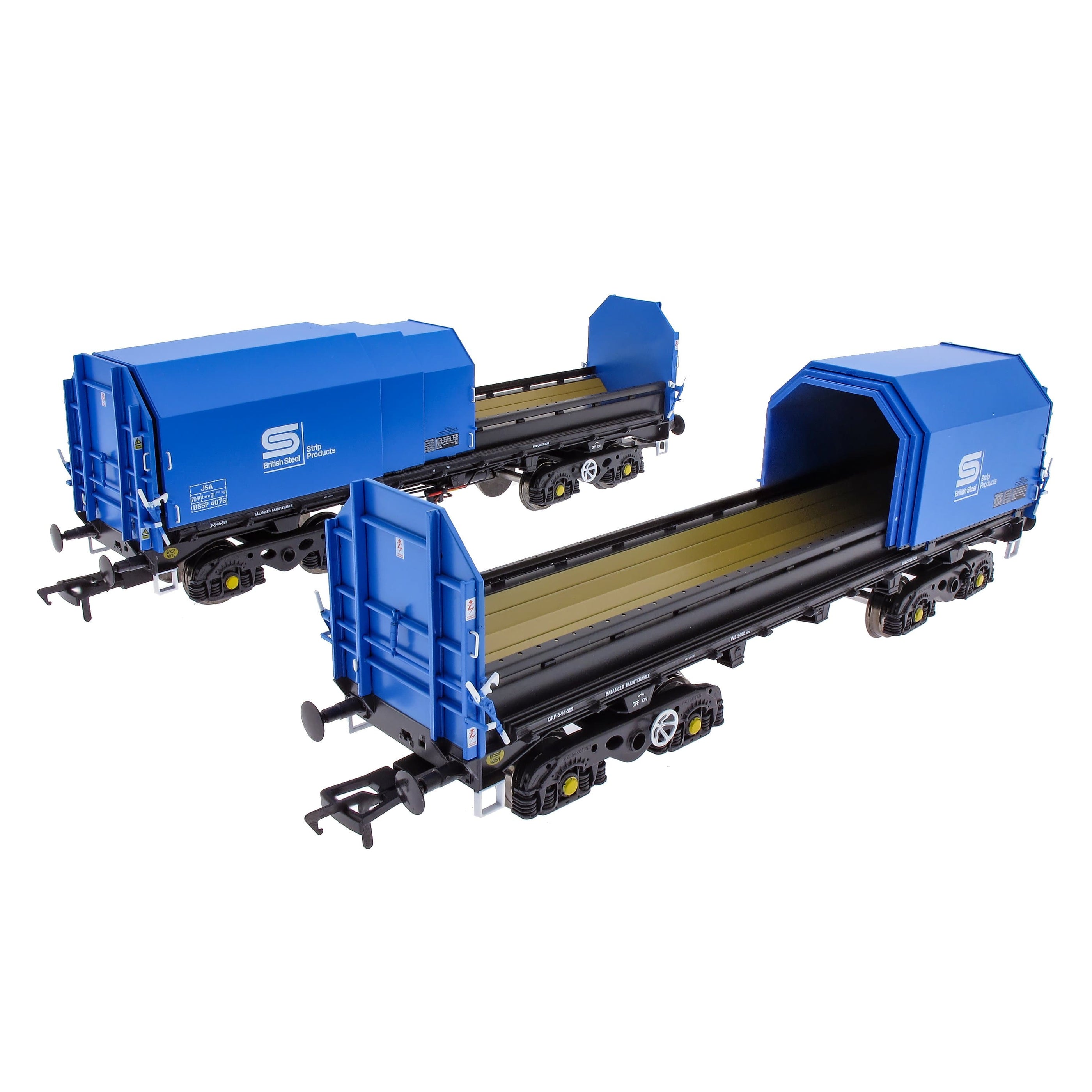 JSA Bogie Covered Steel Wagon Twin Pack - British Steel 3 — Accurascale