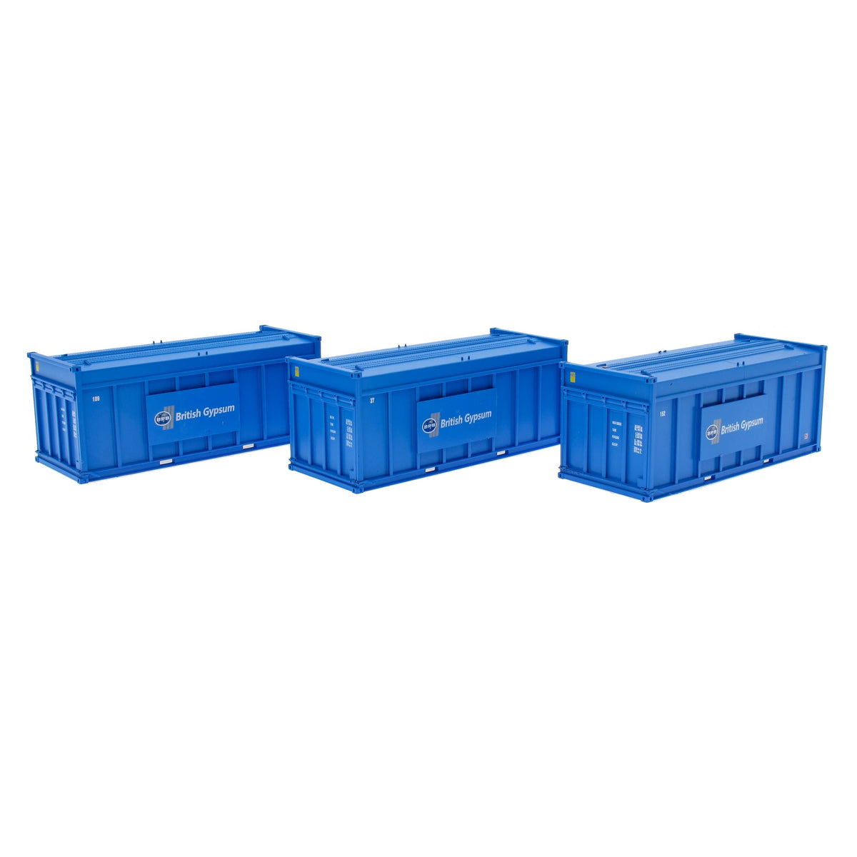 Pack of 3 Gypsum 20' Containers - Blue Containers — Accurascale