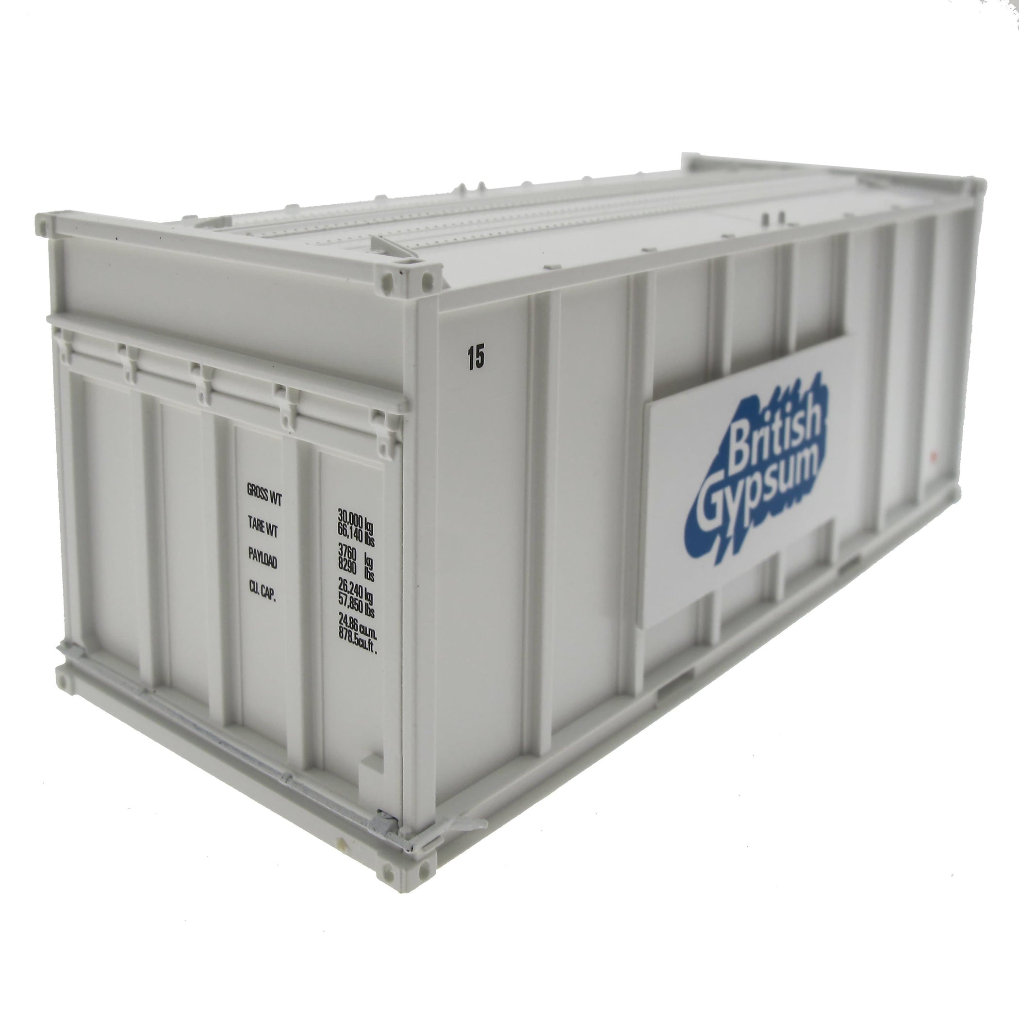 Pack of 3 Gypsum 20' Containers - White Containers — Accurascale