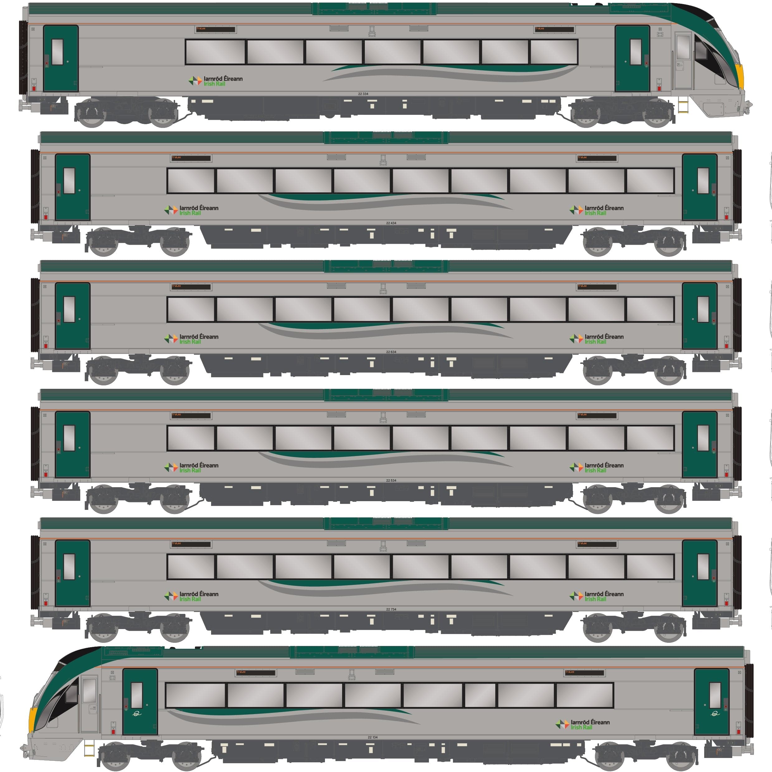 IE 22000 Class 'ICR' - 6-car in post-2013 IR livery - DCC Sound Fitted ...