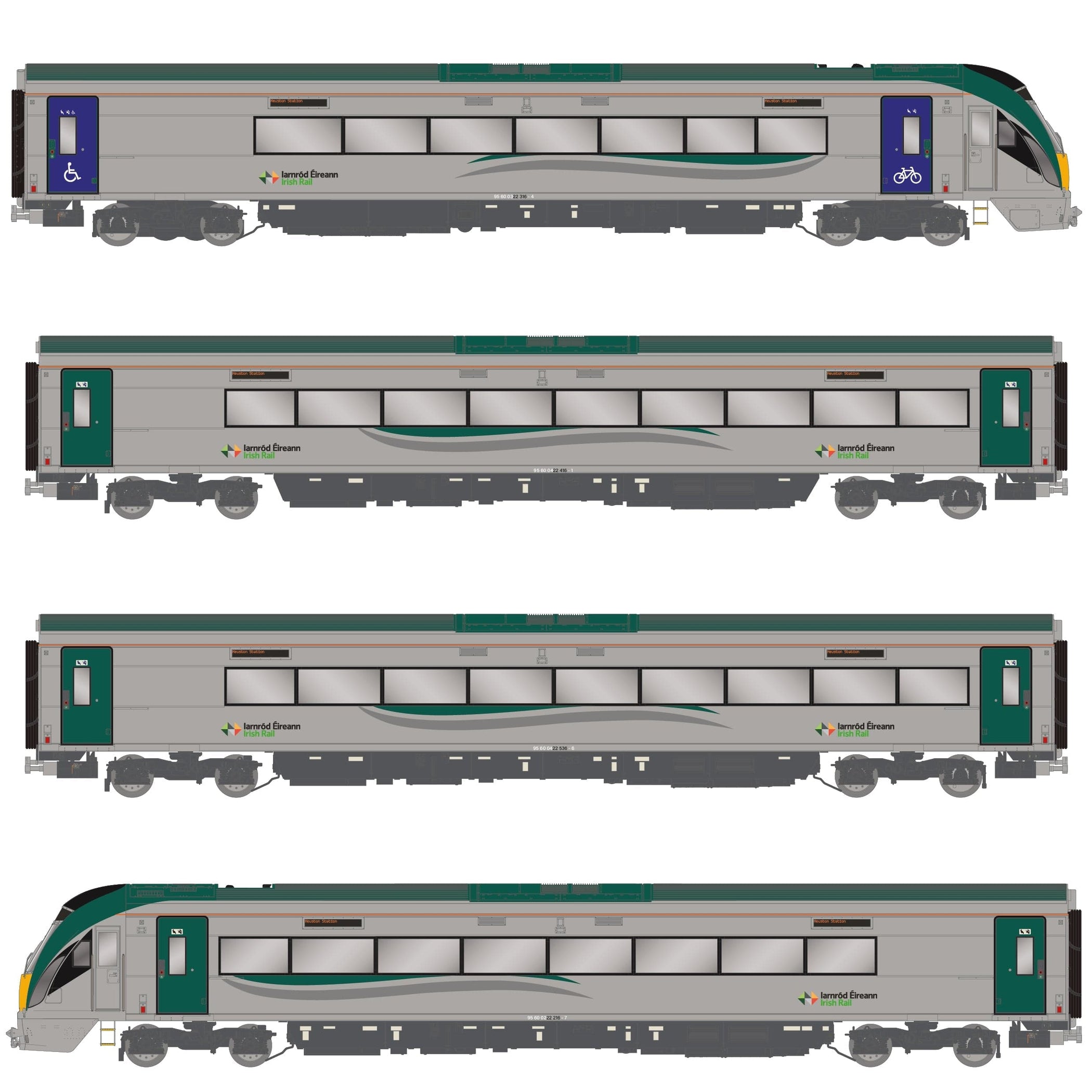 IE 22000 Class 'ICR' - 4-car in 2020 IR livery, with blue doors/cycle ...