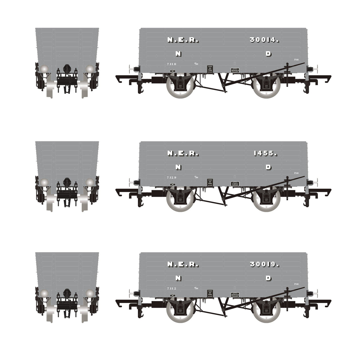 P6 Hopper - Pre-Grouping: NER Grey - Triple Pack — Accurascale