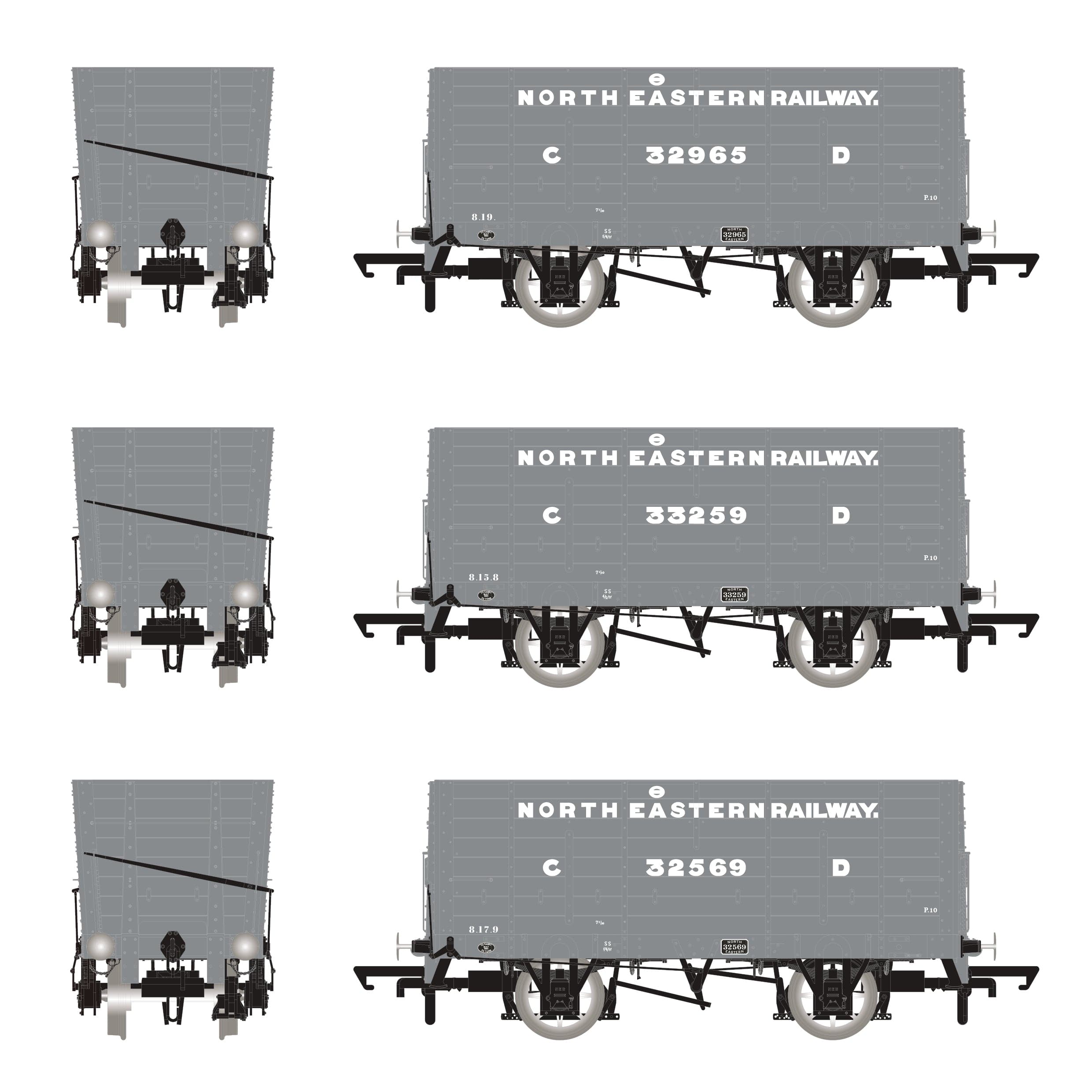 P7 Hopper - Pre-Grouping: NER Grey - Triple Pack 2 – Accurascale