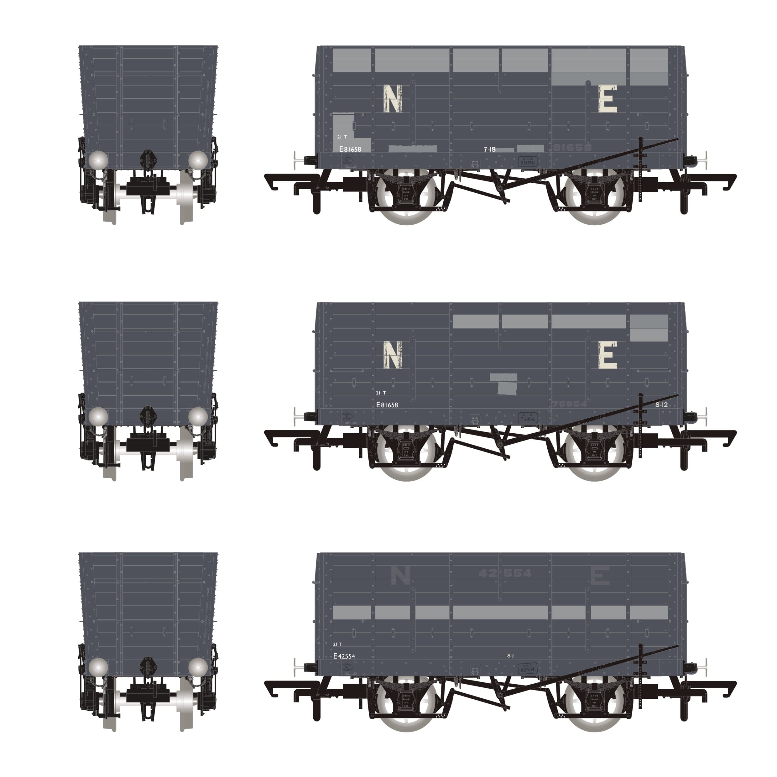 DGM 12 Hopper - BR Grey - Triple Pack – Accurascale