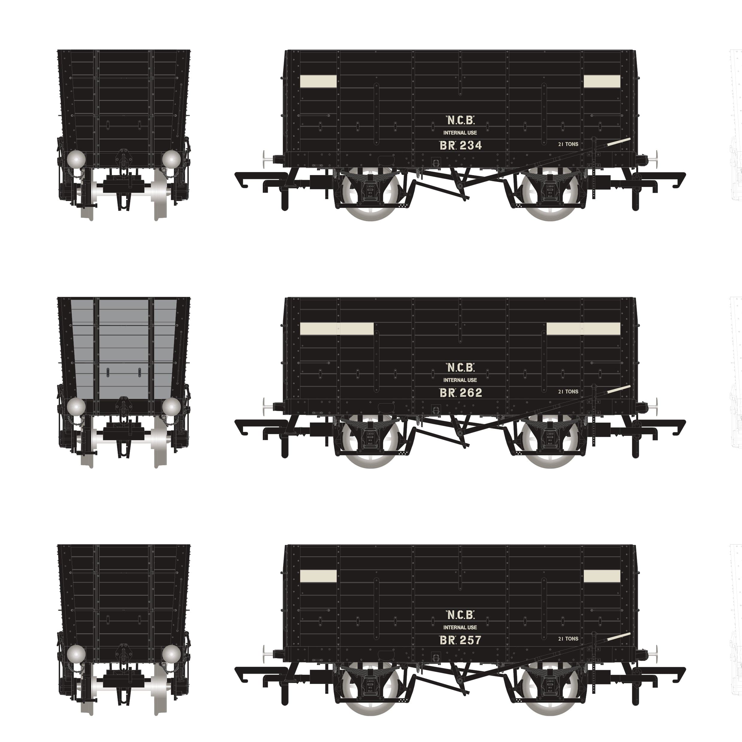 P7 Hopper - NCB (Brodsworth) Black, with white planks - Triple Pack ...