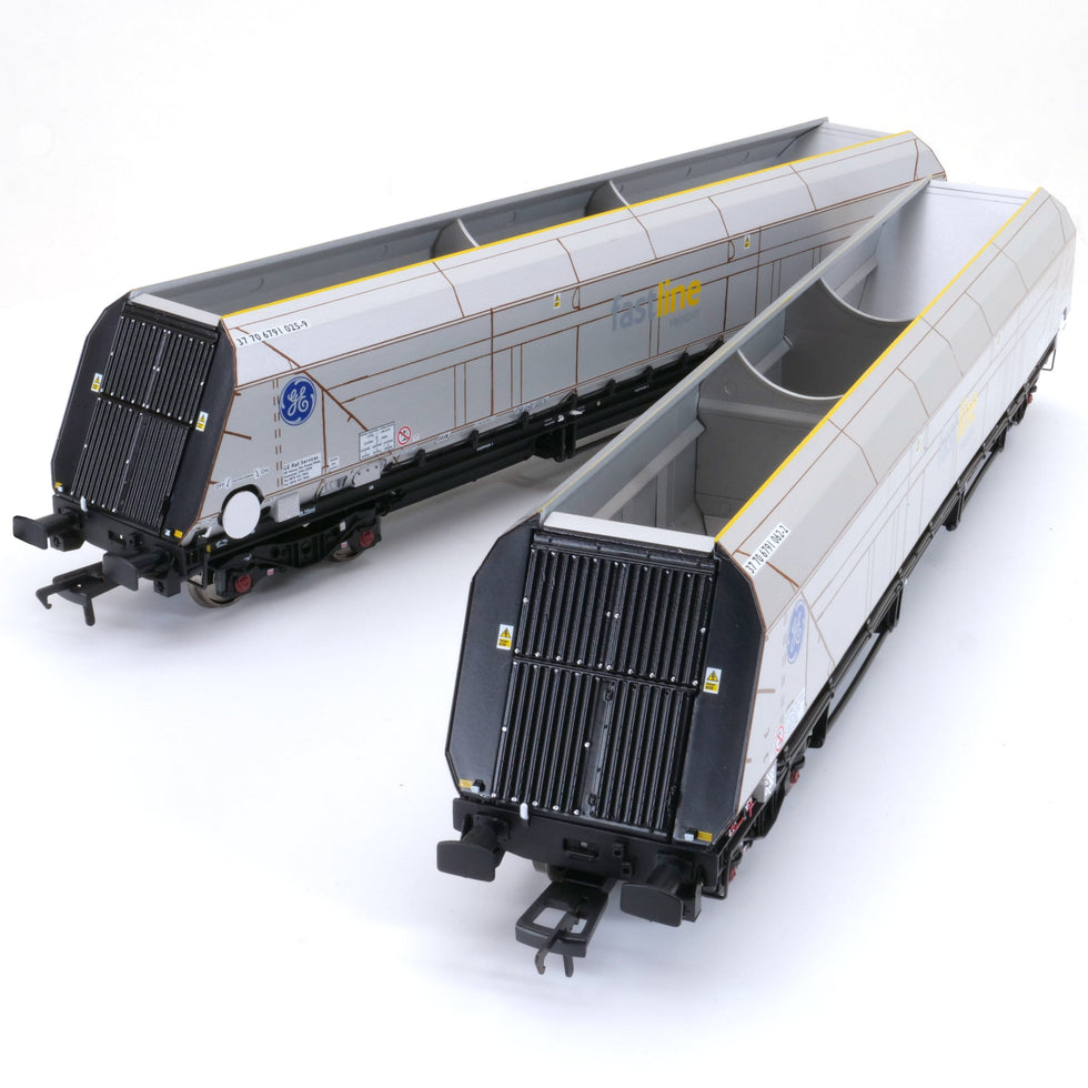 HYA Bogie Hopper Wagon - Fastline Freight / GE - Twin Pack 3 – Accurascale