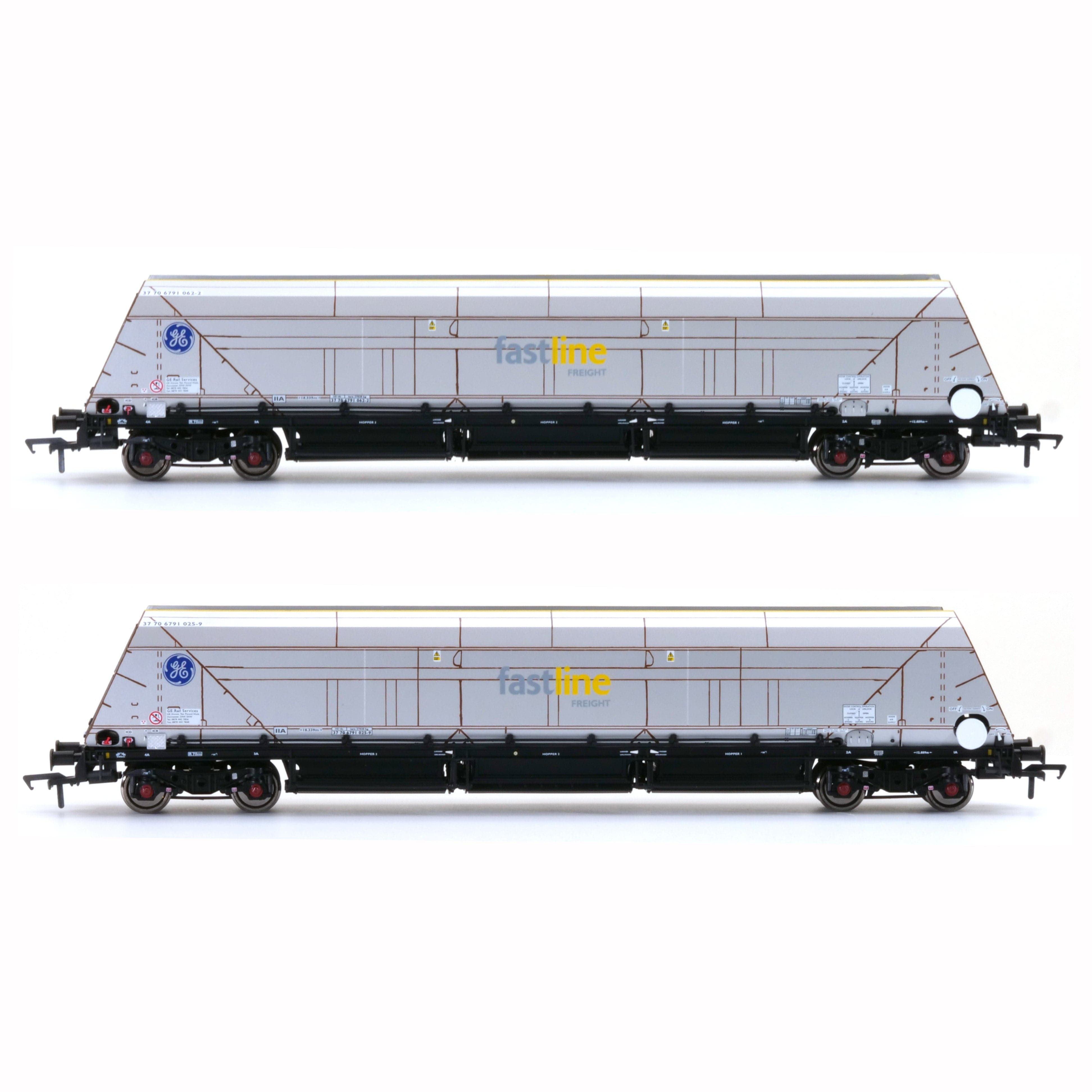 HYA Bogie Hopper Wagon - Fastline Freight / GE - Twin Pack 3 – Accurascale